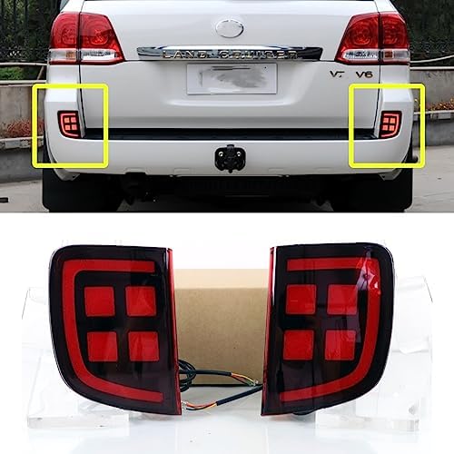 Amazon.com: GEEGEETOP Red Lens LED Rear Reflector Bumper Fog Light DRL ...