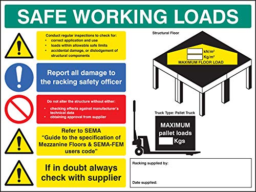 Warehouse Labelling and Marking - SWL mezzanine floor sign 5mm foamex ...