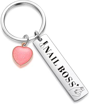 Amazon.com: ZNOSVEI Nail Boss Keychain Nail Technician Jewelry Nail ...