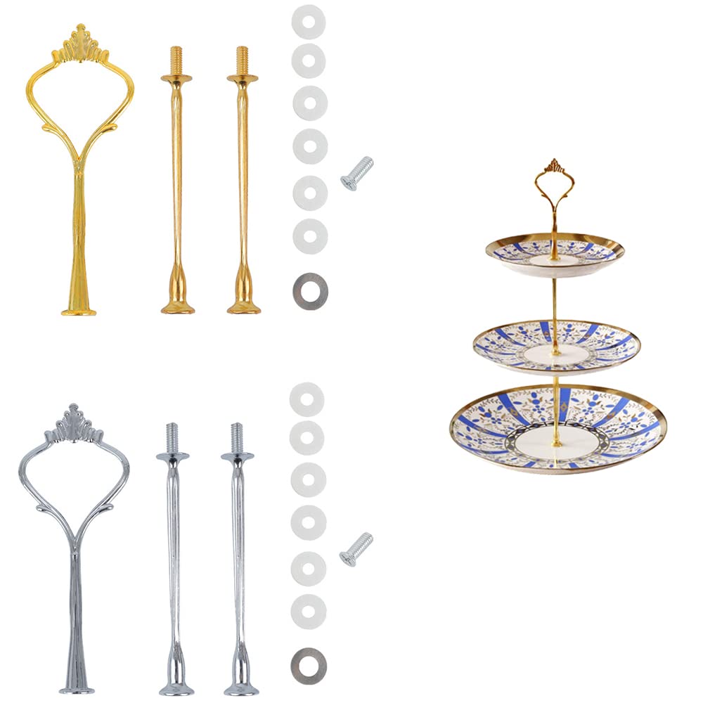 2 Sets Cake Stand Fittings Crown Style Tiered Tray Hardware for Cake ...