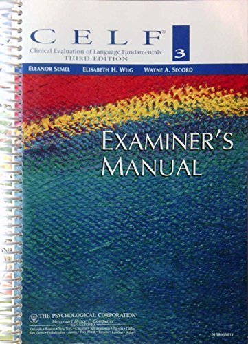 Clinical Evaluation of Language Fundamentals: Examiner's Manual: Amazon ...