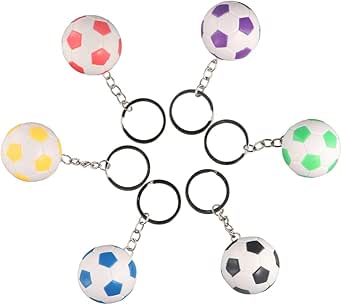 Amazon.com: 6Pcs Mini Soccer Keychains Colored Soccer Keyrings Sport ...