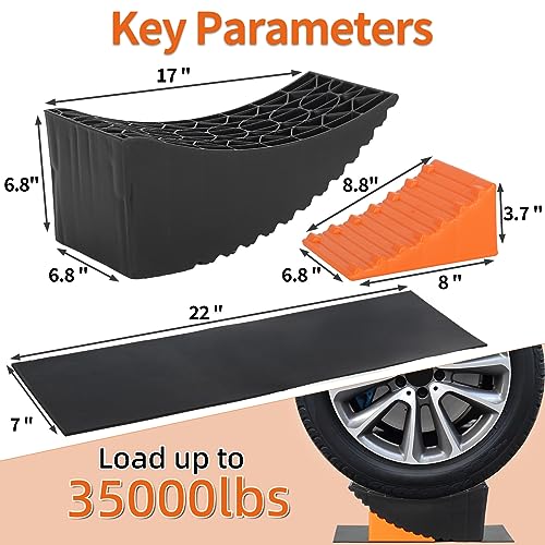Snapklik.com : OULEME Curved Leveling Blocks, Raised Tire Change Ramp ...