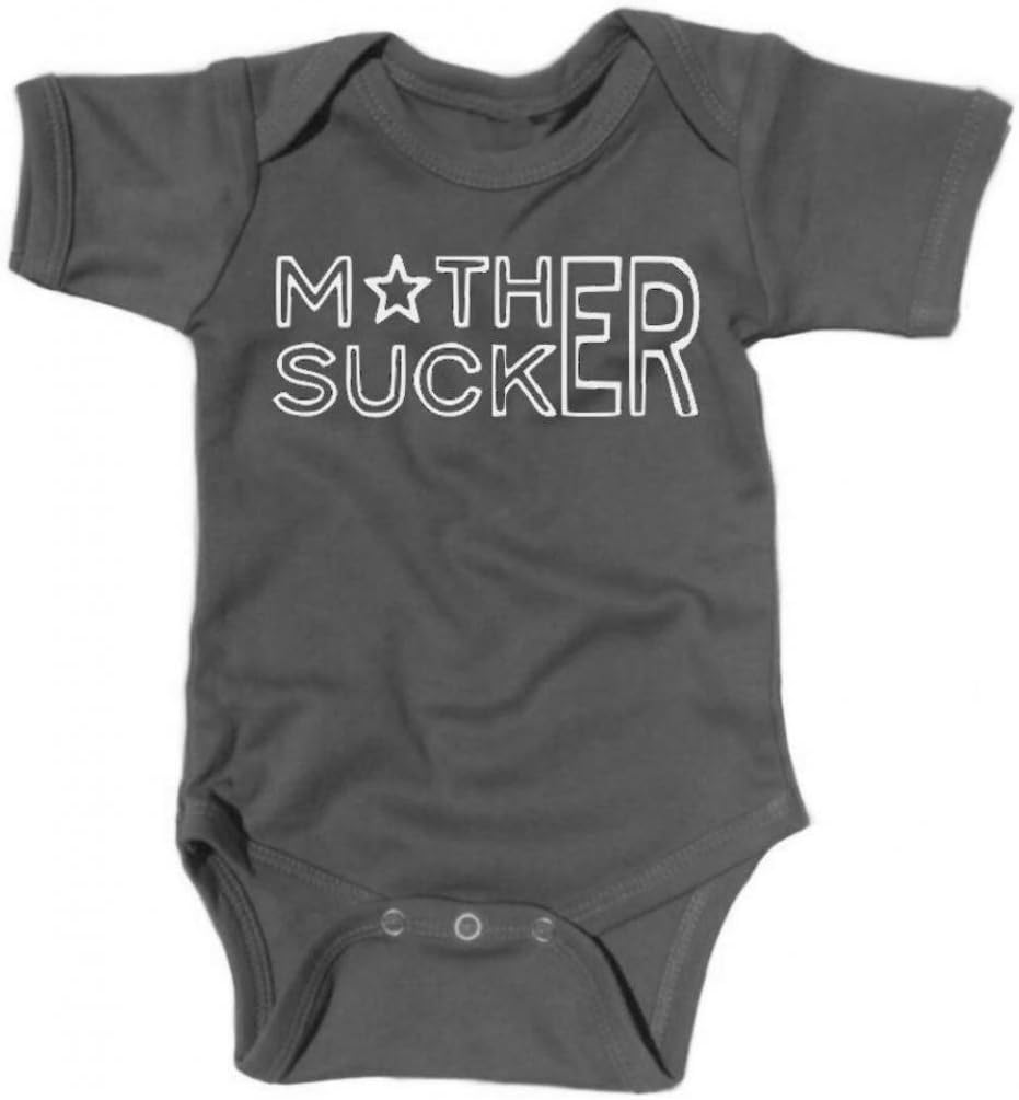 Amazon.com: Baby Rebellion Baby MotherSucker Bodysuit 6-12 M Charcoal Gray: Clothing, Shoes ...
