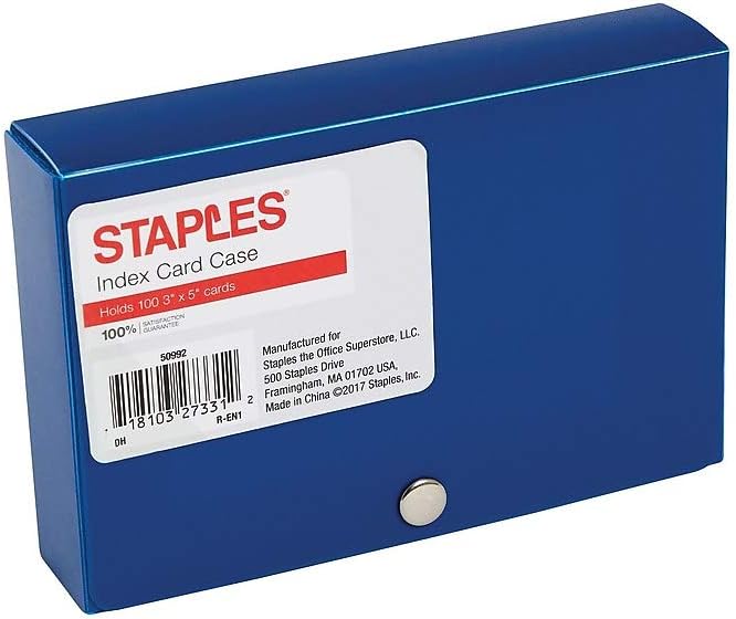 Amazon.com : Staples Index Card Case, Assorted Colors, Each : Office ...