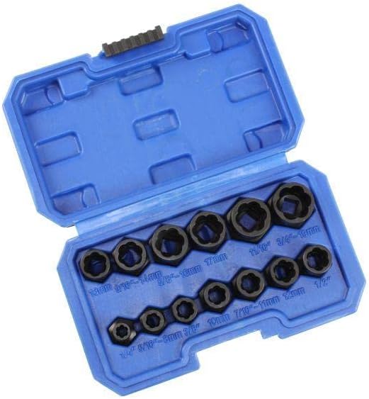 US PRO Tools 13pc 3/8" DR Impact Stud Socket Damaged Bolt Nut Remover ...