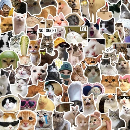 Amazon.com: 200pcs Cat Stickers Pack,Kawaii Cat MeMe Stickers for kids ...