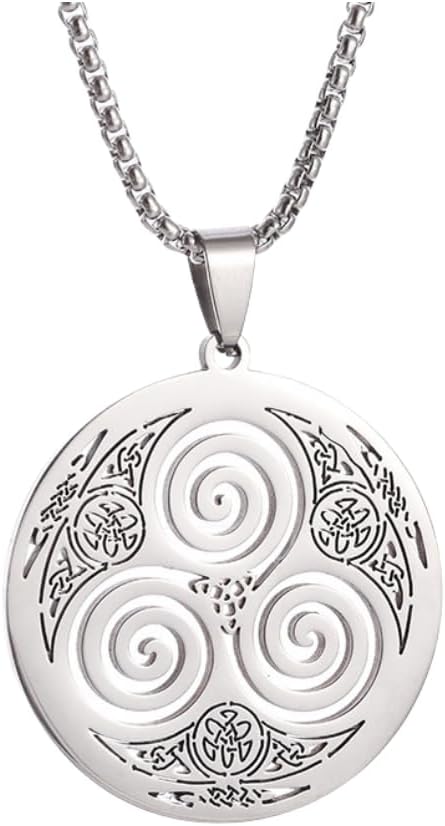 YWMAN Celtic Triskele Triskelion Necklace, Stainless Steel Nordic ...