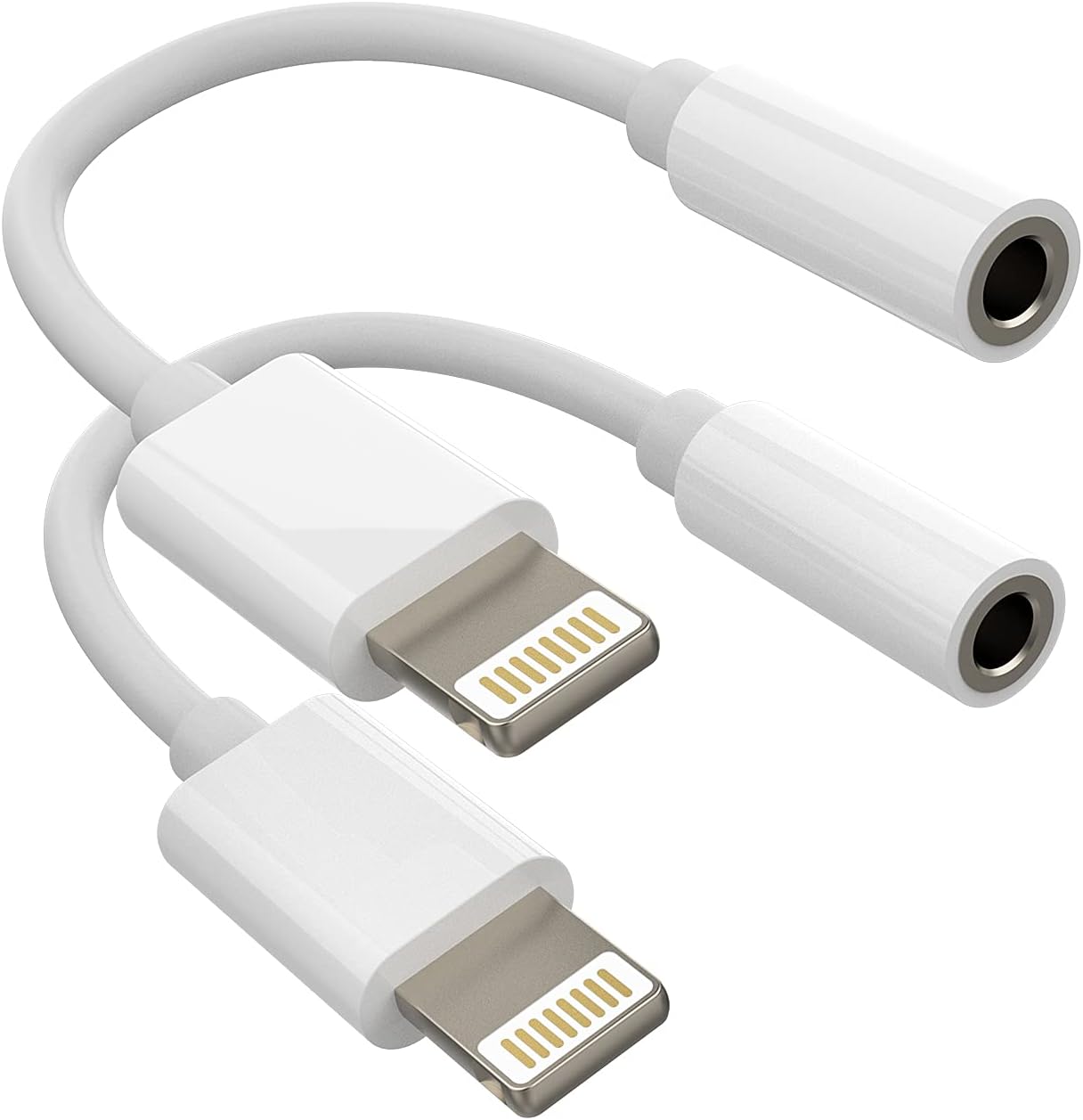 Iphone AUX Adapter for Headphone Jack Dongle(2pack)Lightning to 3.5mm ...