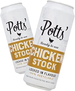 Potts’ Chicken Stock in Can, 500ml, Pack of 2 - Canned Chicken Broth ...