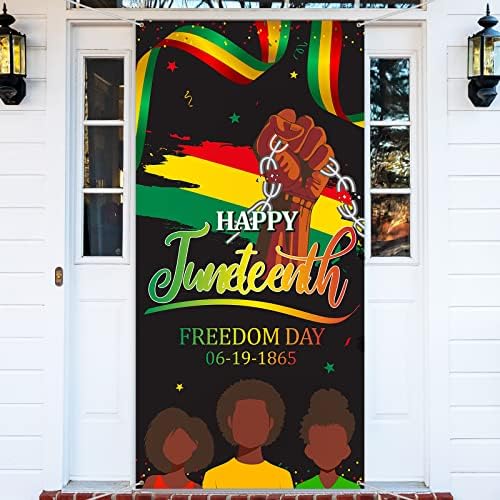 Amazon.com: Happy Juneteenth Porch Banner, Black History Month Party ...