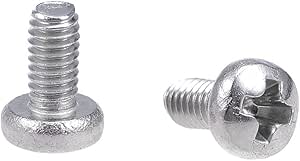 Amazon.com: uxcell M2.5x5mm Machine Screws Pan Phillips Cross Head Screw 304 Stainless Steel ...