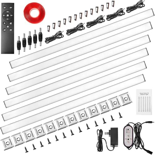6 Pcs Under Cabinet Lights Plug in, Dimmable Led Under Cabinet Lighting ...