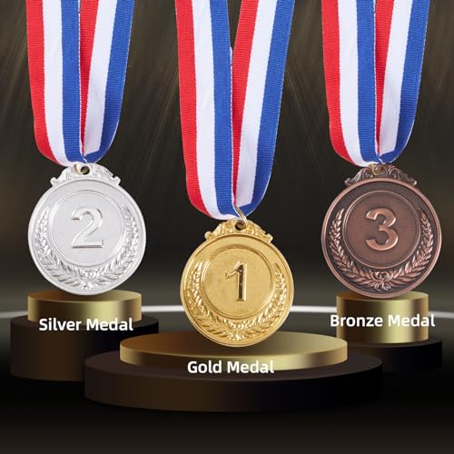 Houkary 12 Pcs Medals for Children, Metal Gold Silver Bronze Award ...
