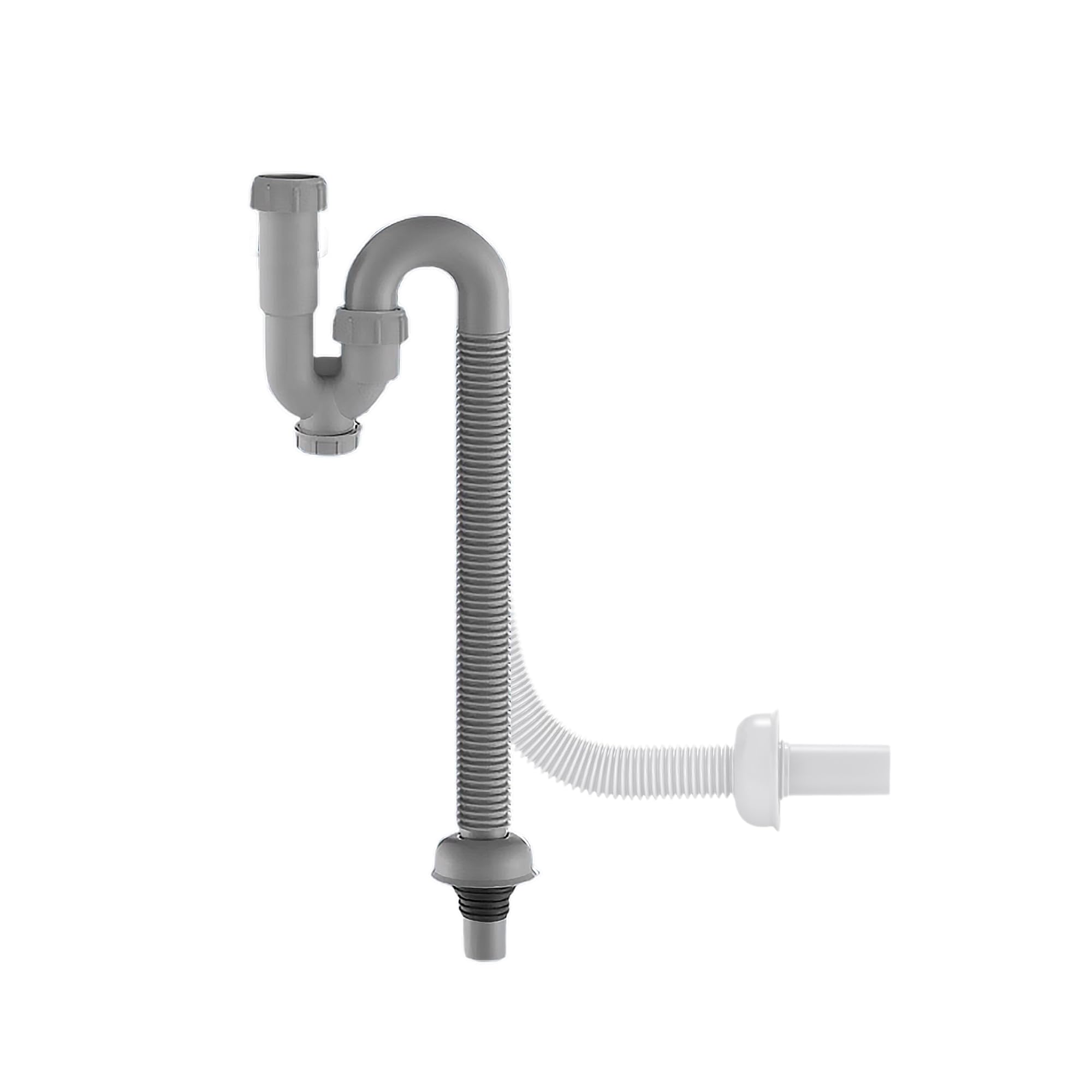 Flexible Sink Drain Pipe, P Trap - 1 1/4 Inch Bathroom Basin Sink Waste ...