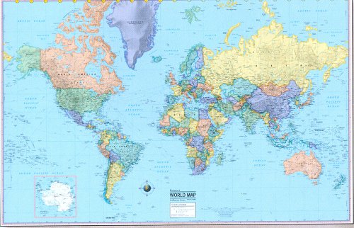 American Map The World: Political Wall Map: American Map Corporation ...