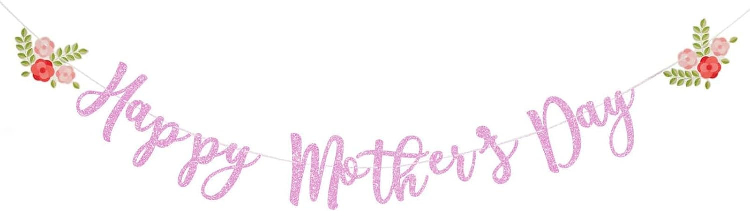 Amazon.com: Happy Mother's Day Banner Set Decoration for Mother's Day ...