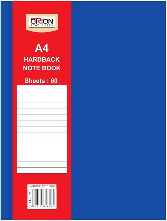 Orion Stationery A4 Size Hardback Notebook/Journal Ruled with Margin ...
