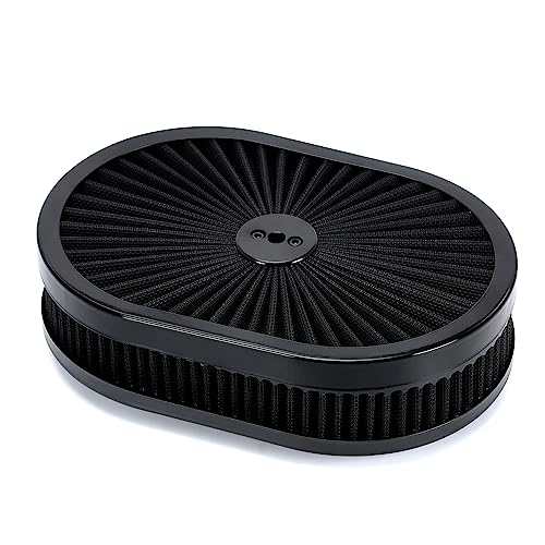 Snapklik.com : 12x2 Oval Air Cleaner Filter Assembly 5-1/8 Carb Neck w ...