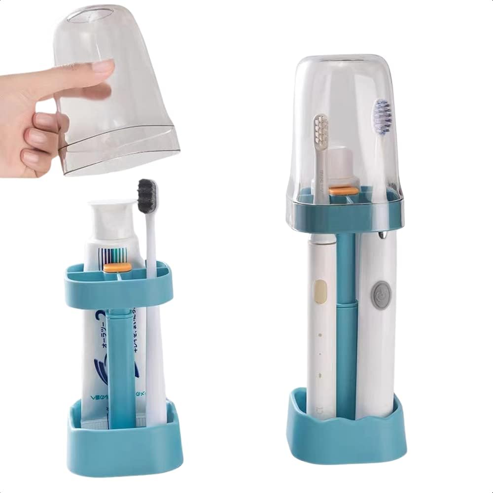 Amazon.com: Nayubo Toothbrush Holder with Cup/Cover, 3 Slots Toothpaste ...