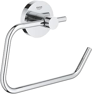 GROHE Start QuickFix Toilet Roll Holder without Cover (Metal, Concealed Fastening, Including ...