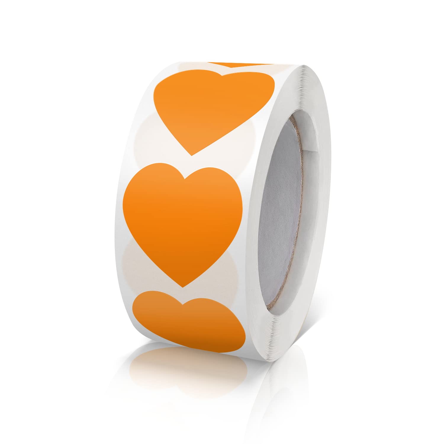 Amazon.com : Orange Heart Stickers Roll 1 Inch Valentine's Day Love ...