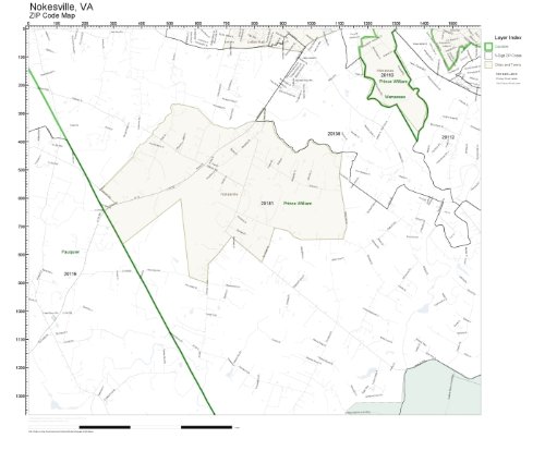 ZIP Code Wall Map of Nokesville, VA ZIP Code Map Not Laminated: Amazon ...