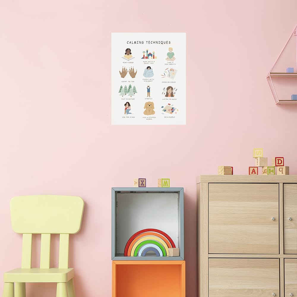 6 Boho Calming Corner Classroom Posters, Feelings Wheel Chart ...
