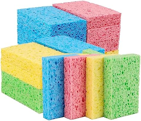 ZEONHEI 24 Pack Washing Up Eco Sponges, Colourful Compostable Sponges ...