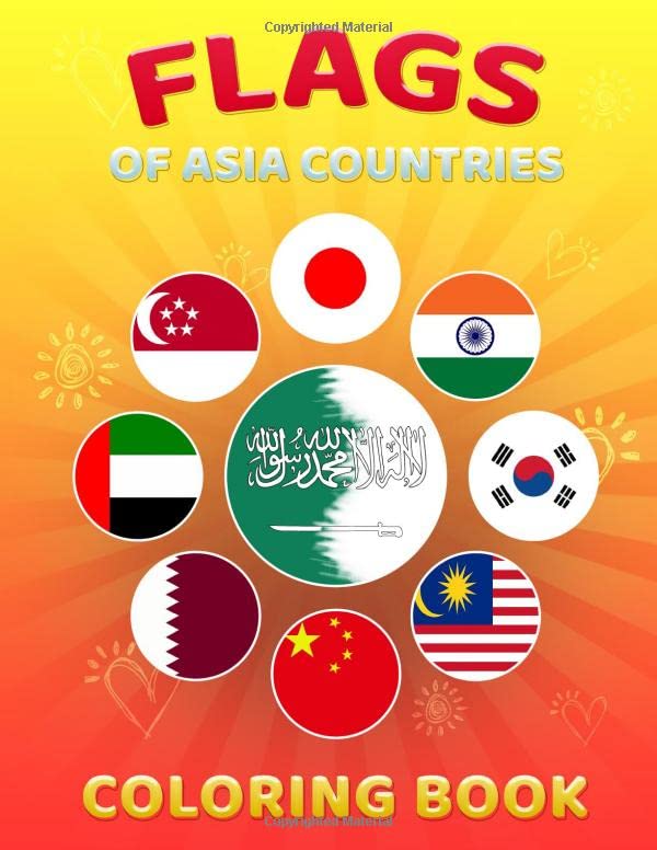Flags Of Asia Countries Coloring Book Awesome Coloring Book Kids ...