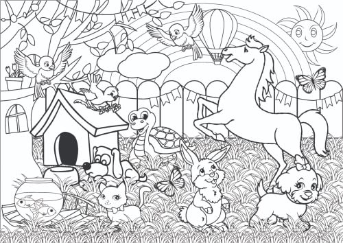 Backyard Pets Large Coloring Poster, Jumbo 45x33 inches, Giant | Shop ...