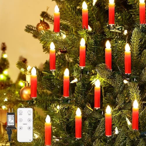 Lights4fun 50 Warm White LED Christmas Tree Candle with Clips Indoor ...