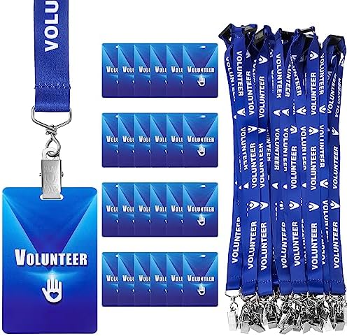 Amazon.com : Yeaqee 25 Pack Volunteer Lanyard Volunteer Badges ...