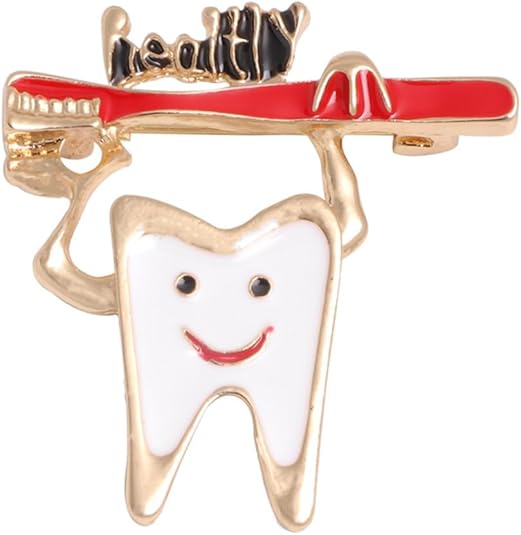 Amazon.com: Tooth Lapel Pin Cartoon Enamel Collar Tooth Pin With a Pin ...