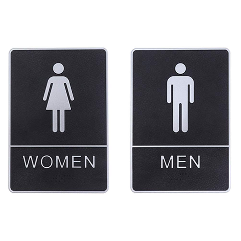 Winomo 2pcs Toilet Sign Elegance Cool Toilet Sign Wall Decal ...