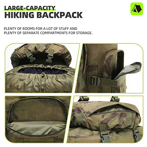 100L Camping Hiking Backpack, Molle military Tactical rucksack backpack ...