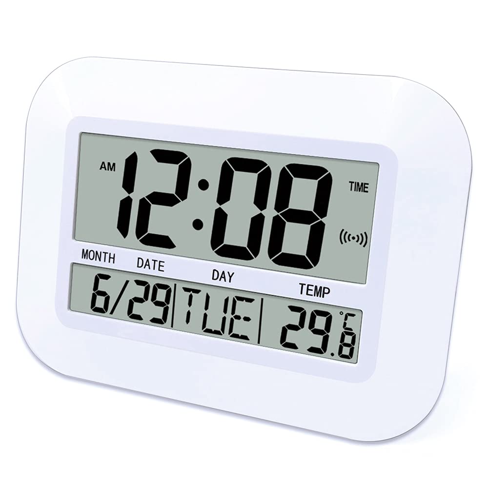 Oidnvay Digital Wall Clock Alarm Clock Calendar Clock Digital Clock ...