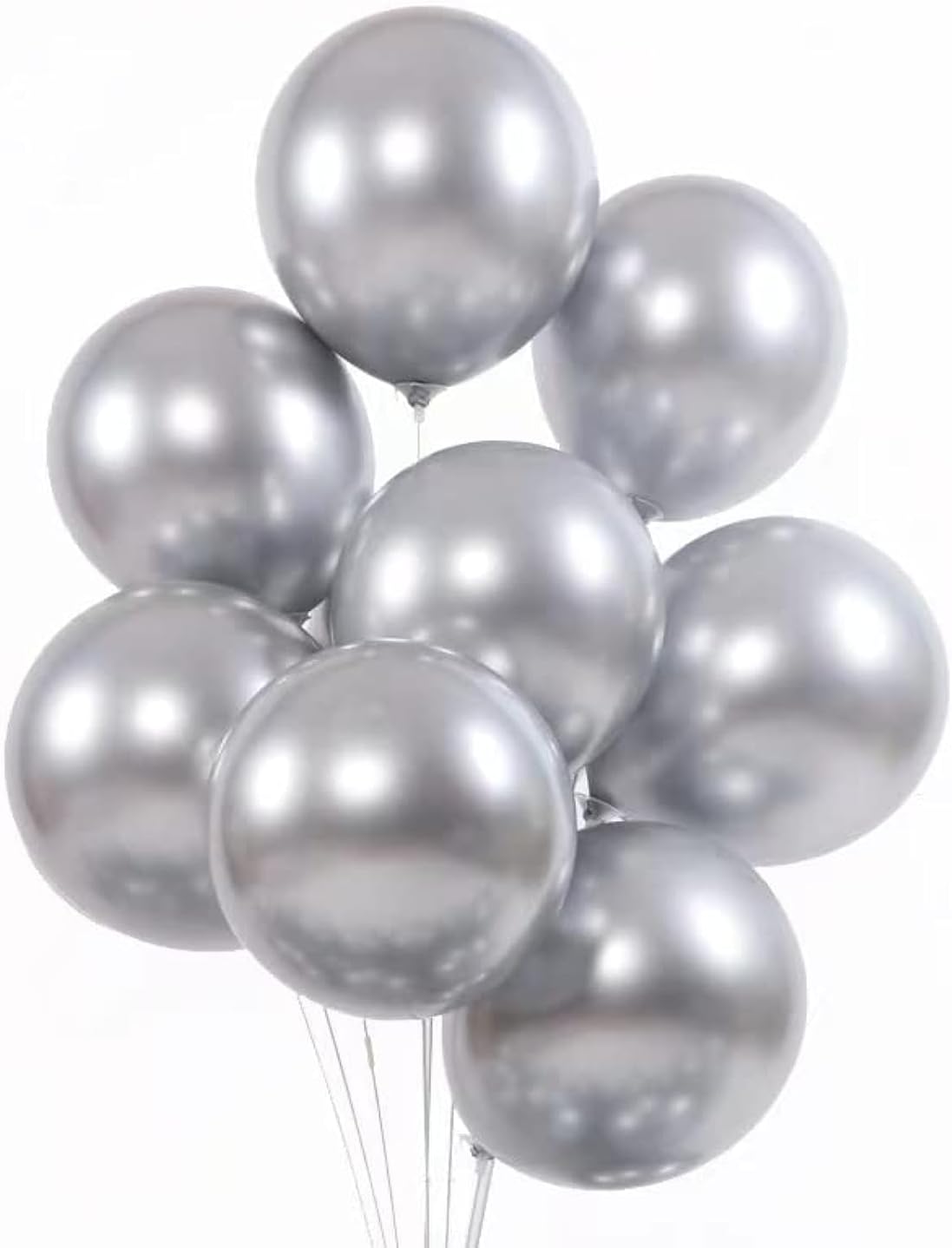 Amazon.com: Silver Balloons Silver Metallic Balloons 12 Inch Party ...