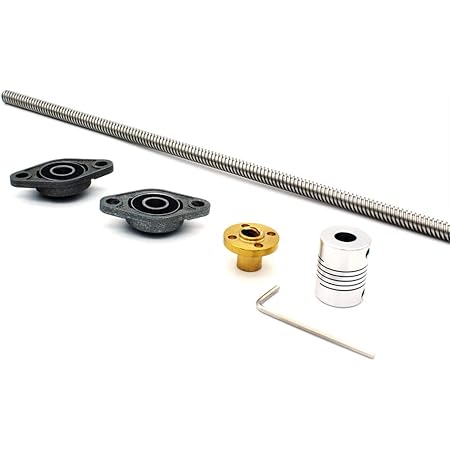 Amazon.com: NW T8 Lead Screw Dia 8MM Pitch 2mm Lead 4mm Length 300mm ...