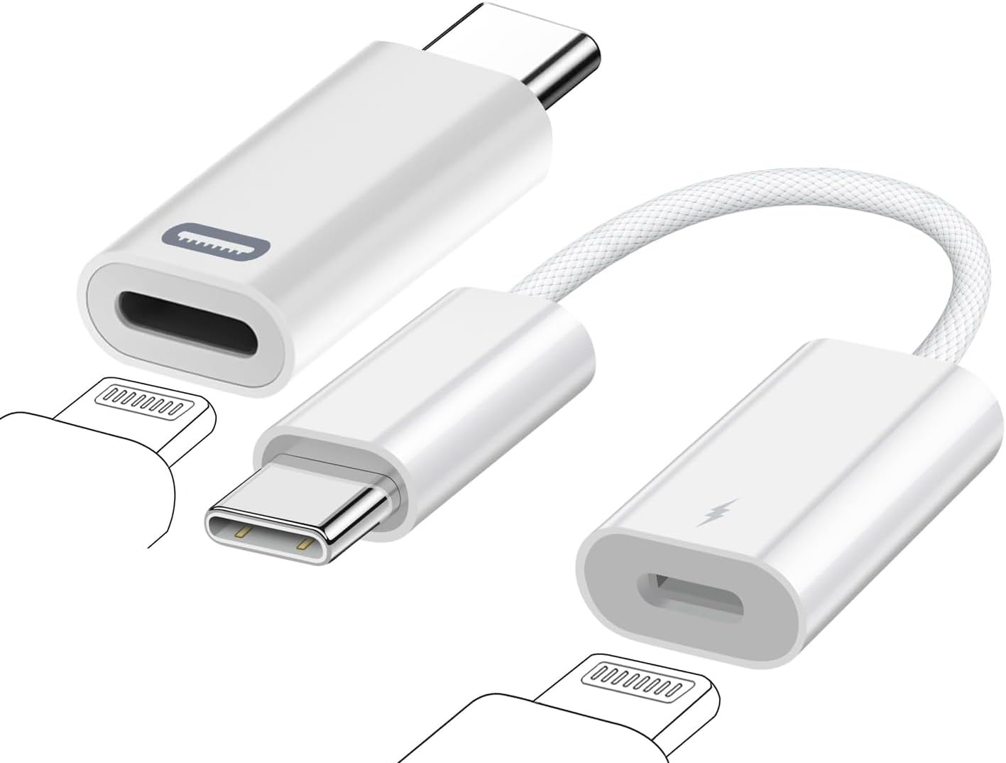 USB-C to Lightning Adapter USB C Male to Lightning Female Adapter Type ...