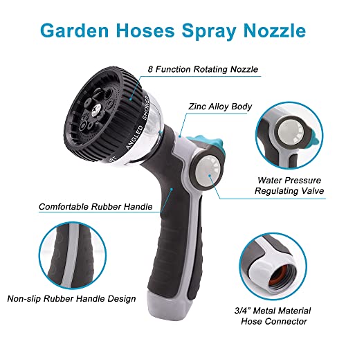 Snapklik.com : Garden Hose Nozzle Sprayer, 2 Pack 10 Watering Patterns ...
