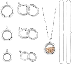 Amazon.com: UNICRAFTALE 3pcs Stainless Steel Floating Locket Pendants ...