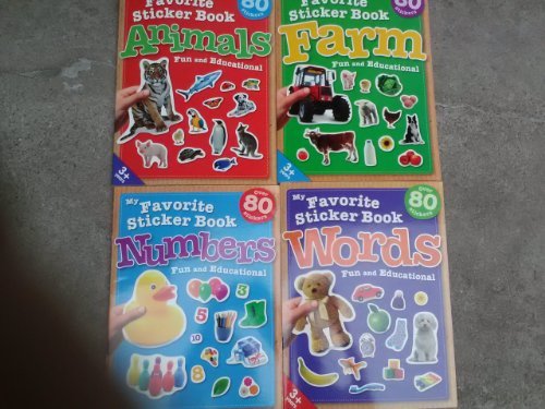 My Favorite Sticker Book Collection 4-Pack ~ Animals, Farm, Numbers ...