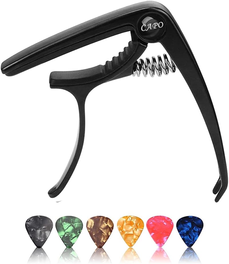 Guitar Capo, T Tersely Guitar Accessories Trigger Capo Clip with 5pcs ...