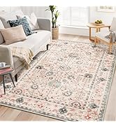 Amazon.com: MUJOO Area Rugs 8x10,Pink Boho Rugs for Living Room Bedroom ...