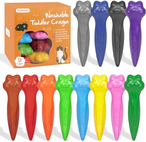 Amazon.com: Netholid Triangle Crayons for Toddlers Unbreakable 12 ...
