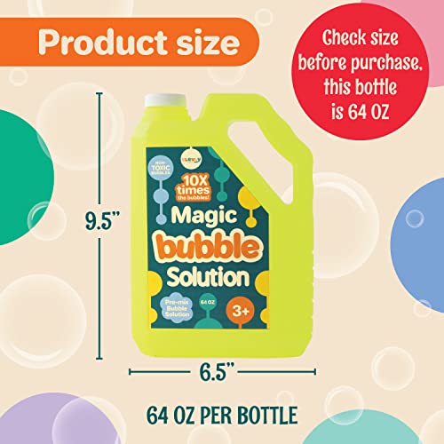 Snapklik.com : Colorful Bubble Solution Refill 64 OZ Non-Toxic Pre-Mix Bubble Refill Solution No ...