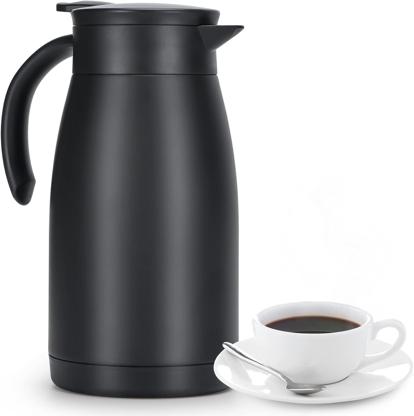 Belle Vous Kaffeekanne Grau 1,2 l - Doppelwandige Thermoskanne ...