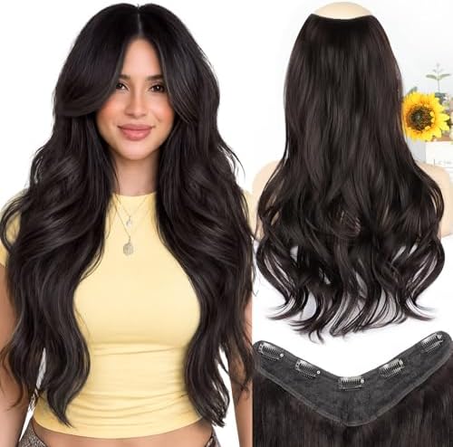 Amazon.com: ALXNAN Extensiones de cabello sintético largo ondulado en ...