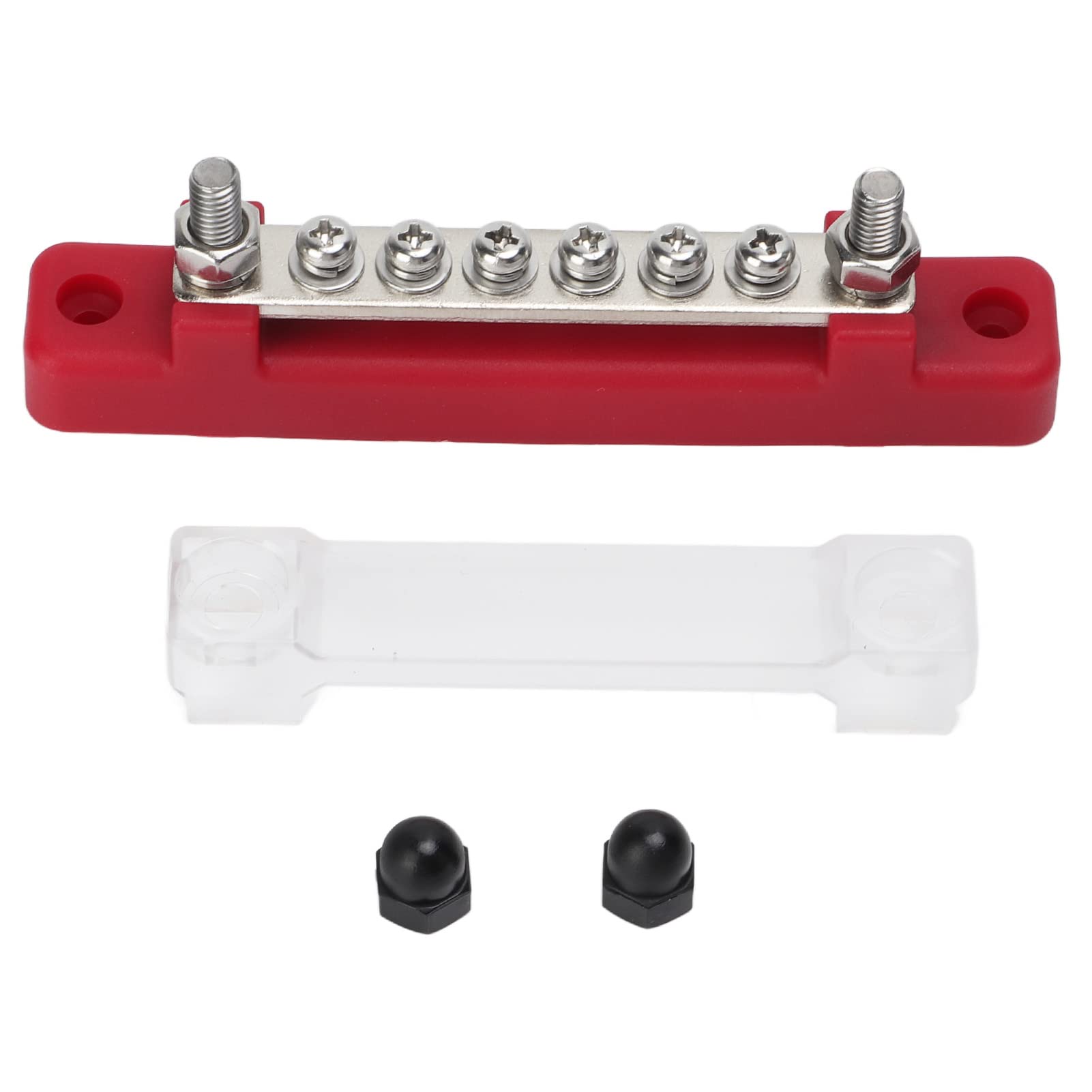 Buy Aramox Red 6 Terminal Busbar with PC Protective Cover, 6 Terminal ...